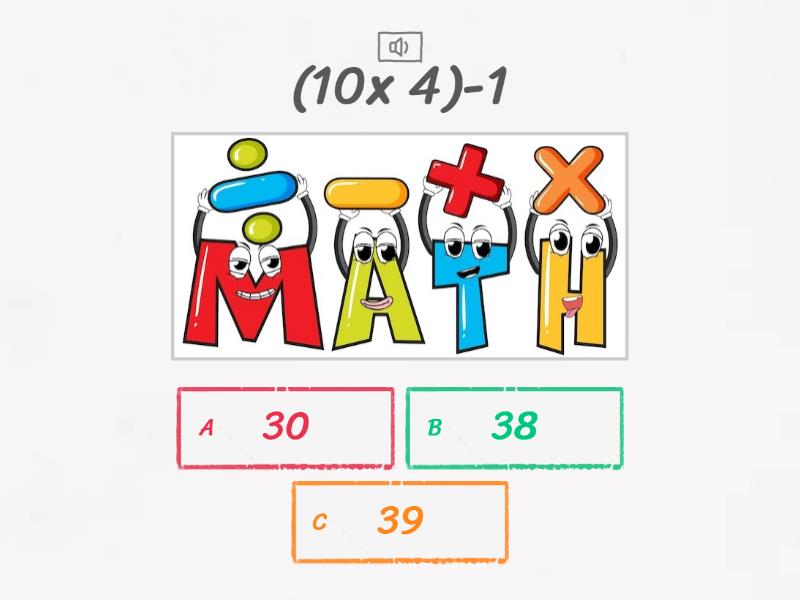 Order of Operations Grade 5 - Quiz