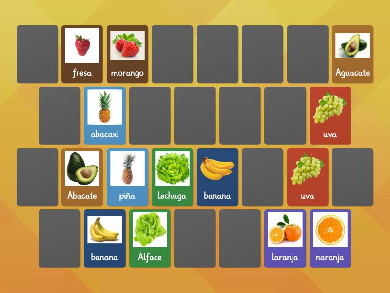 Frutas Em Espanhol Matching Pairs