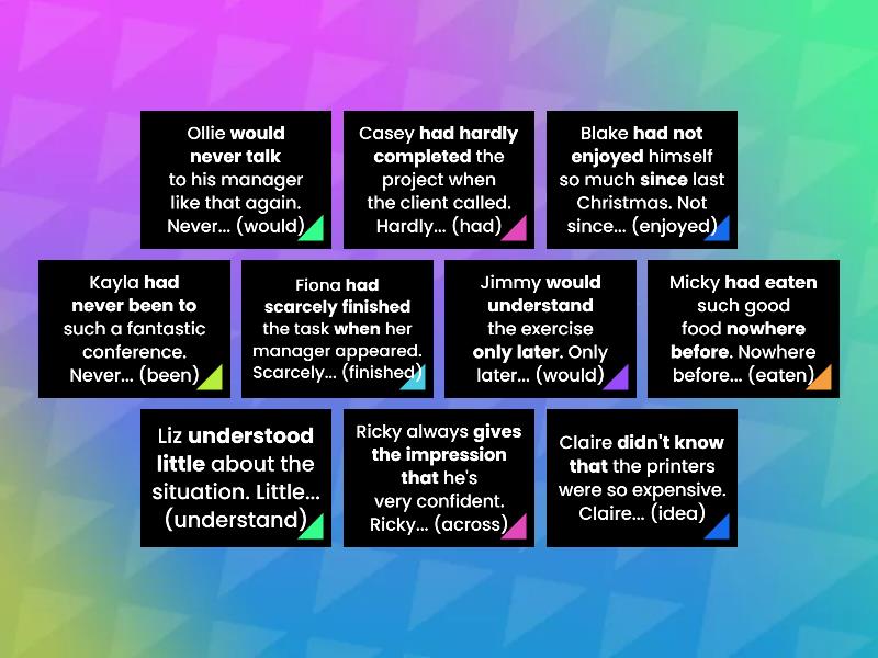 Paraphrasing. Exercise 15. - Flip tiles