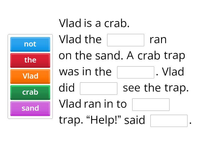 UFLI Lesson 35c: short a advanced review (CCVC, CVCC) Vlad the Crab ...