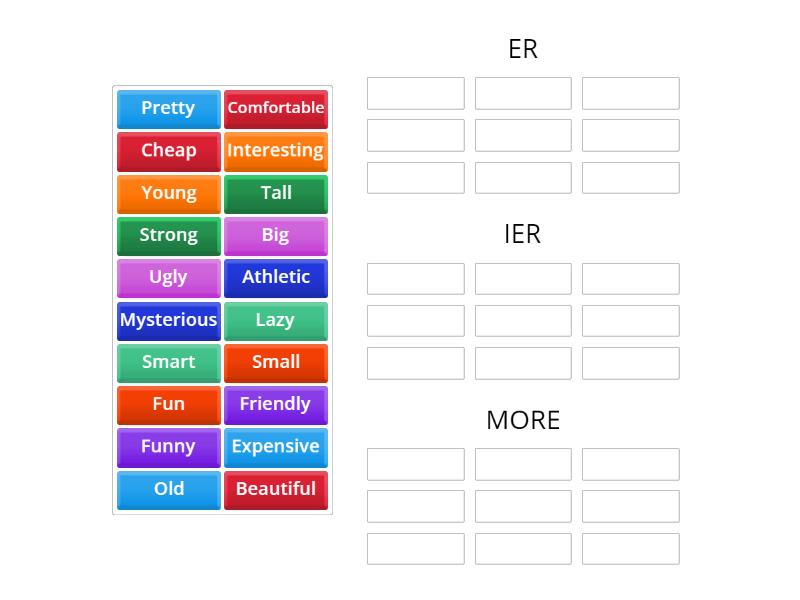 Comparatives review - Group sort