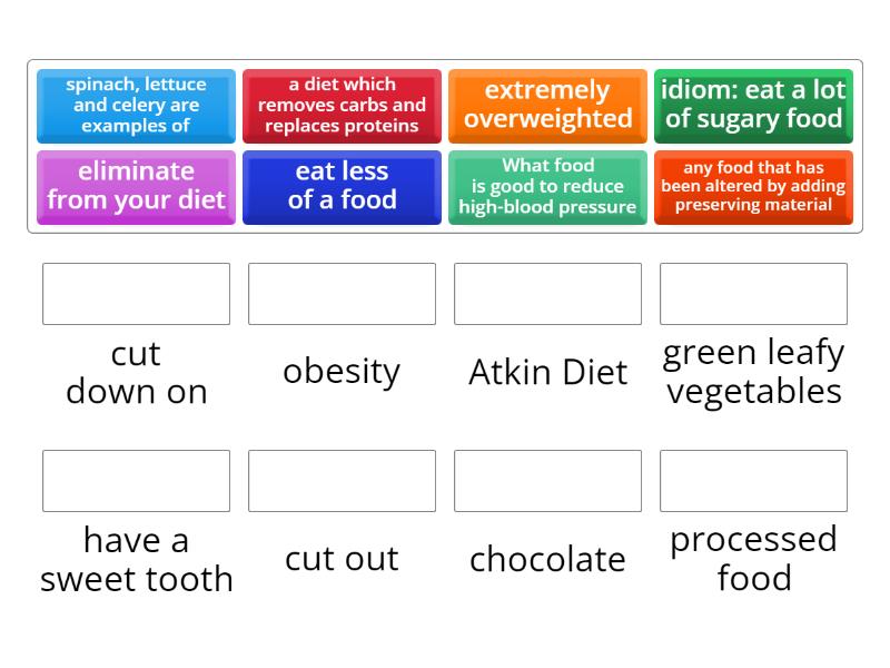 food and diet - Match up
