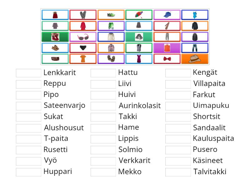 Vaatteet - etsi parit - Match up
