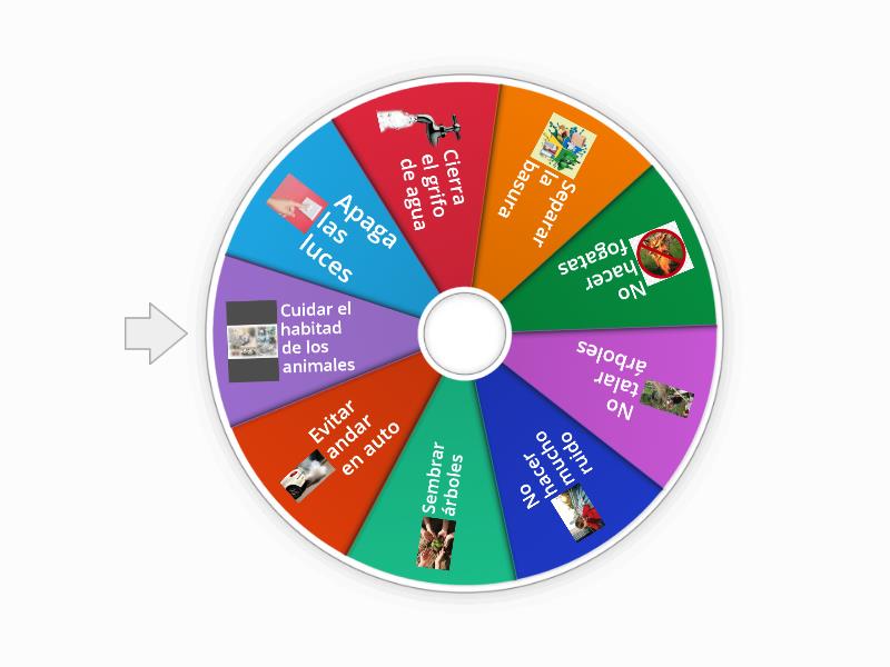Recomendaciones para el cuidado del planeta - Random wheel