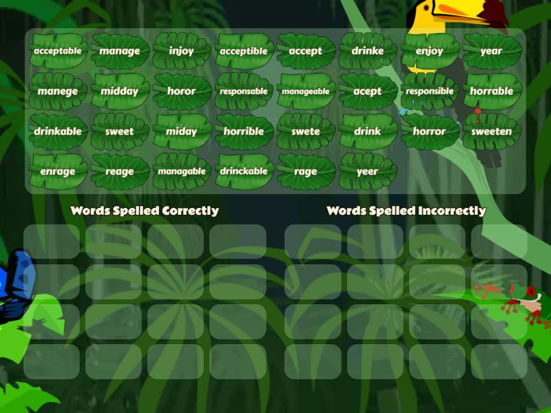 Spelling: Word Connections Lesson 19 - Group sort