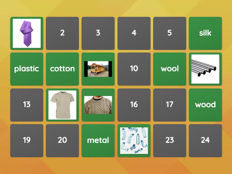 Level 1 - Unit 3 - Materials - - Matching pairs