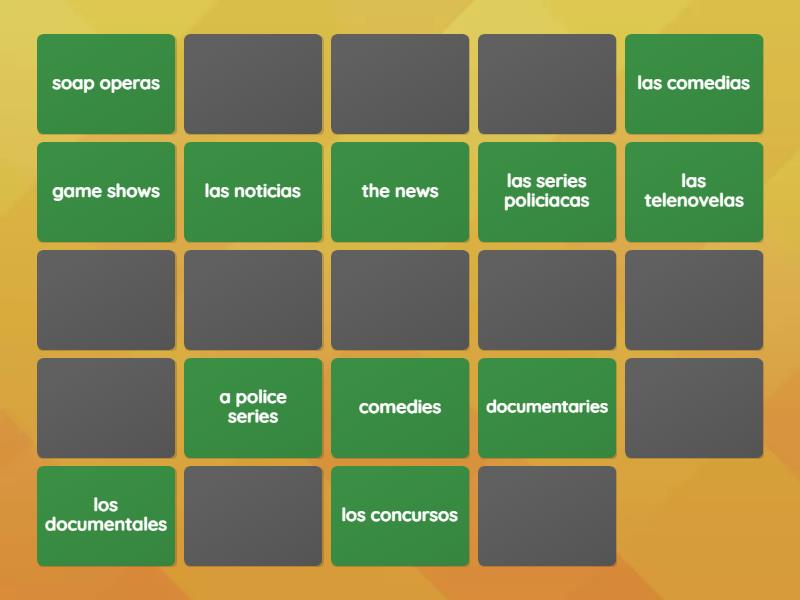 TV programmes - Matching pairs