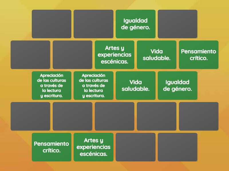 Memorama de ejes articuladores y campos formativos - Parejas