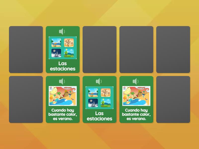 Juego de tarjetas de Las estaciones - Matching pairs