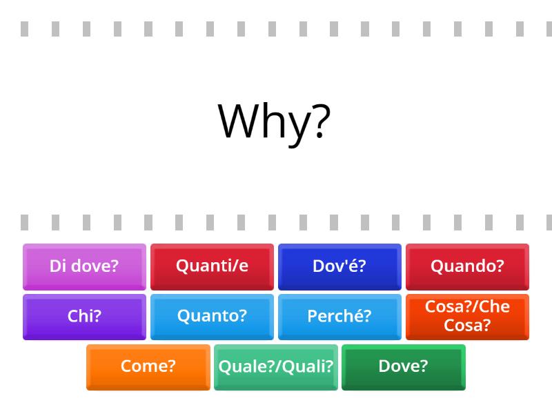 Italian Question words - Find the match