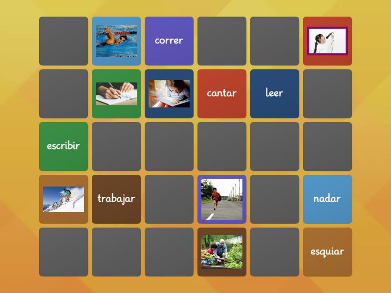 Spanish Matching game - Matching pairs