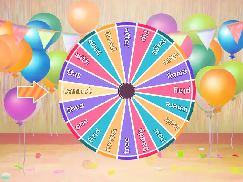 Word Wall 1 (Rows 1-4) Spinner - Spin the wheel