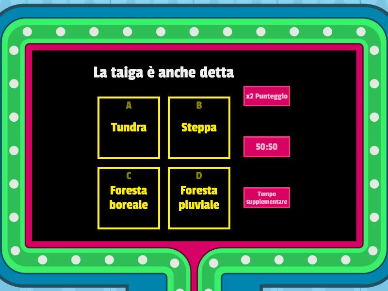 Gli ambienti naturali - Gameshow quiz