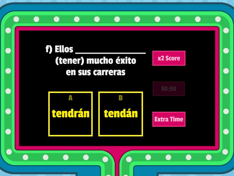 Futuro simple verbos regulares e irregulares - Gameshow quiz