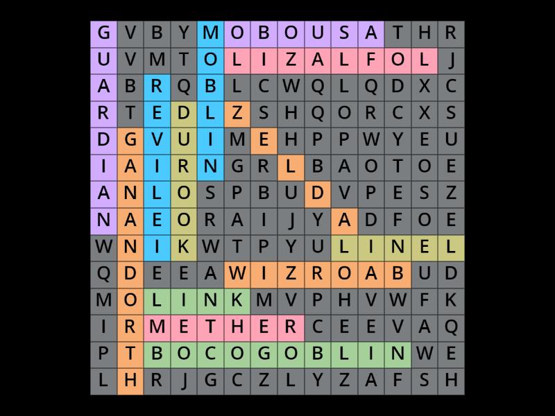 zelda - Sopa de letras