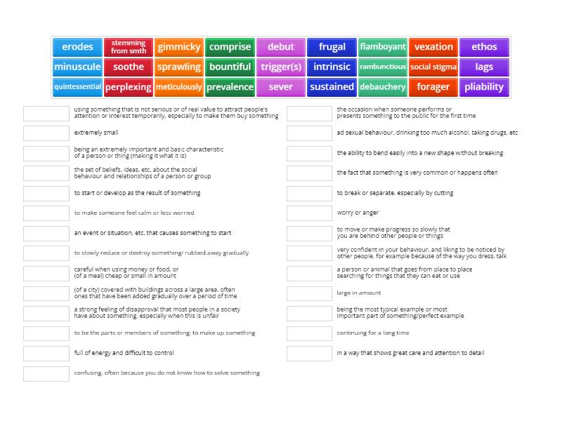 Revision def - Match up