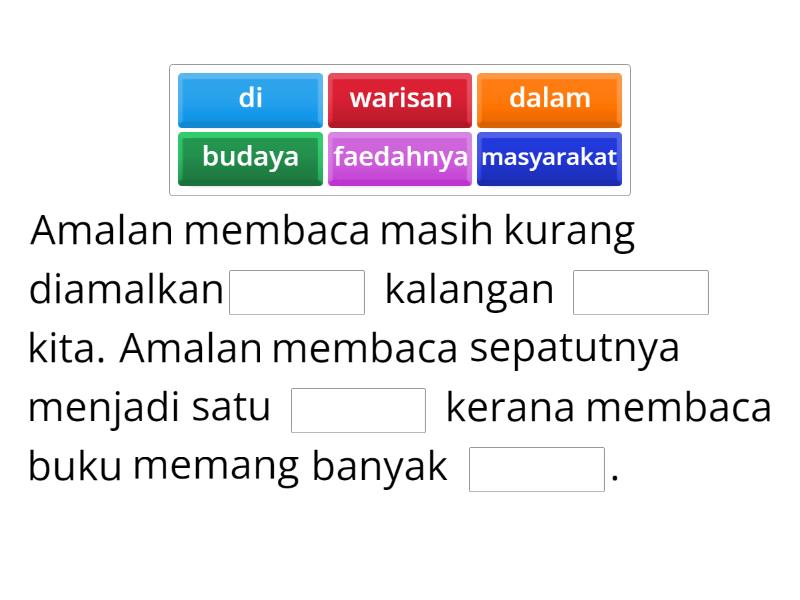 Karangan Faedah Amalan Membaca закончите предложение