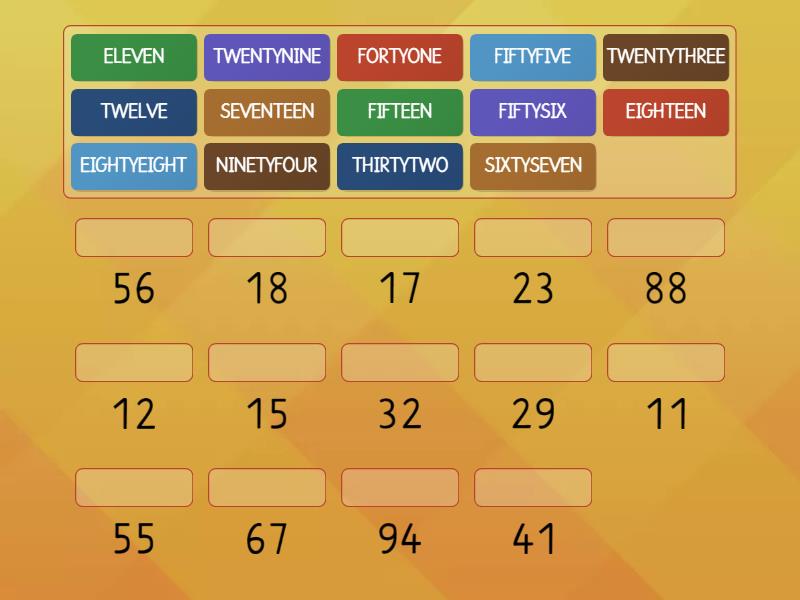 ENGLISH, LEVEL 2 - NUMBERS - Match up
