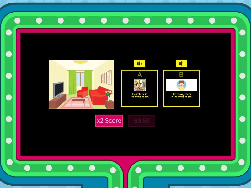 PARTS OF THE HOUSE Matching Game - Gameshow testi