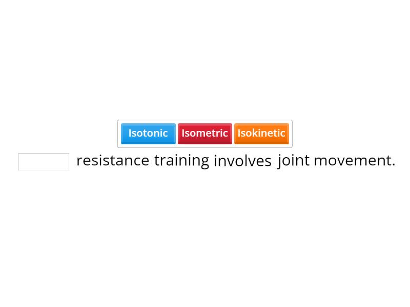 Recap Resistance training - Complete the sentence