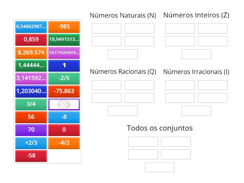 Conjuntos dos números - Group sort