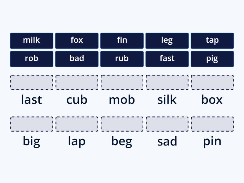 Revision of Rhyming Words - Match up