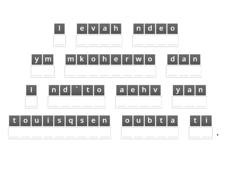 Classroom Language Class 7 - Anagram