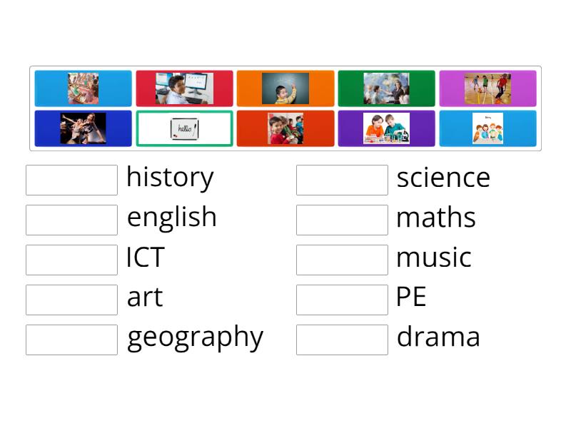 2nd grade Review! School Subjects - Match up