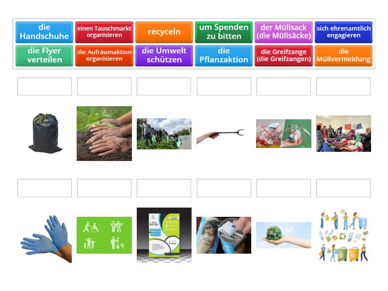 Wortschatz zum Thema "Umwelt" - Match up