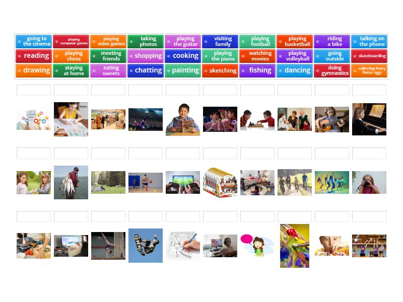 Hobbies and interests - Match up