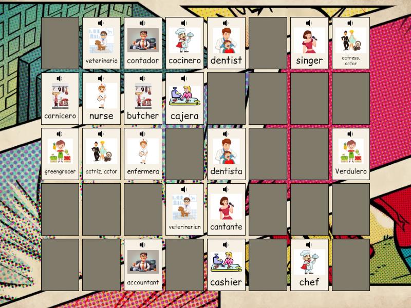 OCCUPATIONS MEMORY GAME - Matching pairs