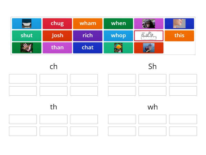 Consonant Digraphs - Group sort
