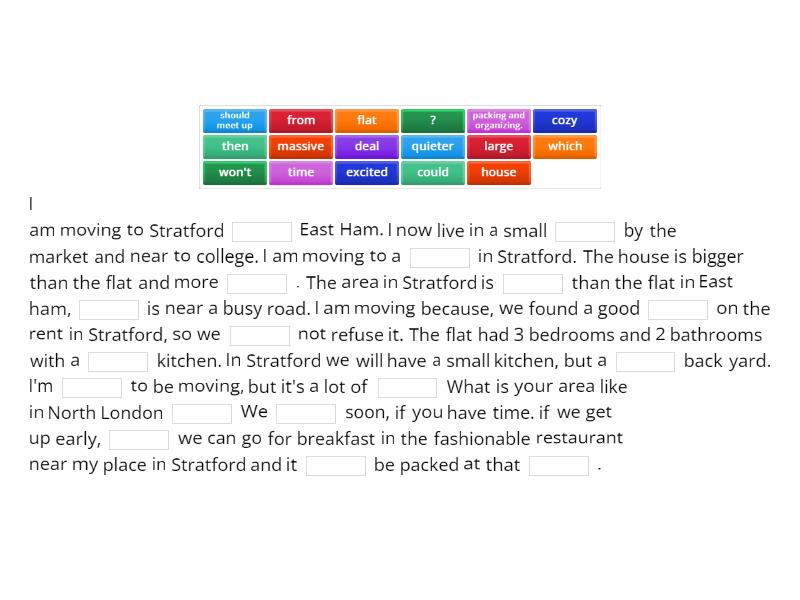 Moving house - Complete the sentence