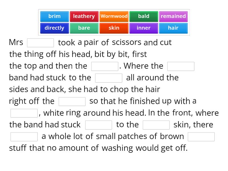 Matilda - The Hat and The Superglue - Complete the sentence