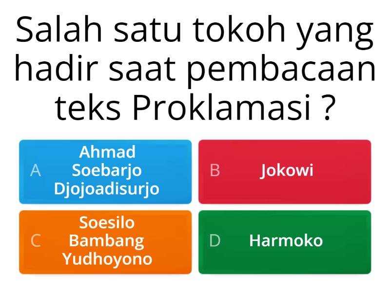 BUKA KOTAK # PERISTIWA KEBANGSAAN SEPUTAR PROKLAMASI KEMERDEKAAN - Kuis BUKA KOTAK # PERISTIWA KEBANGSAAN SEPUTAR PROKLAMASI KEMERDEKAAN - Kuis