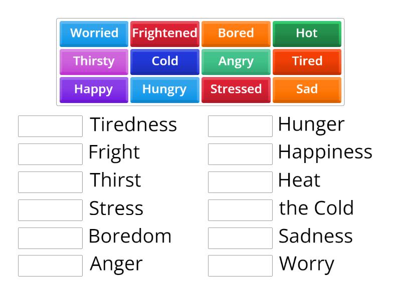 EngFiles a2 emotions adj and nouns - Match up