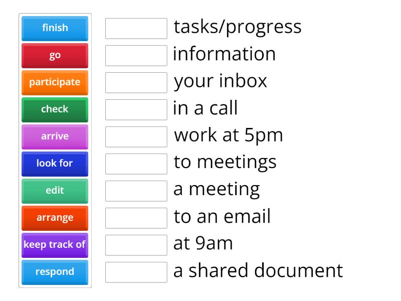 Work collocations - Match up