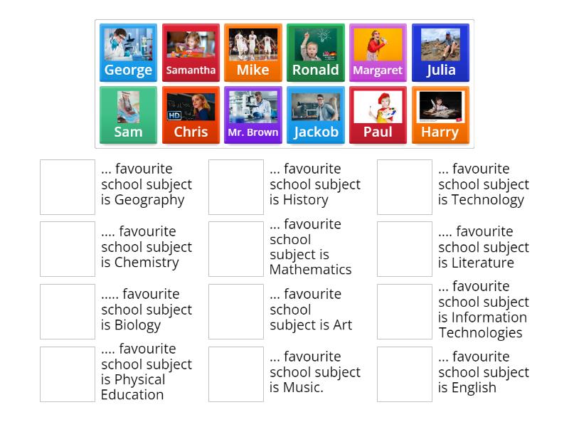 School subjects - Match up