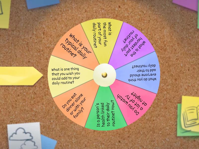 Daily routine Questionnaire - Spin the wheel