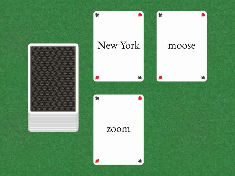 oo / ue / ew / ui / ou sounds - Random cards