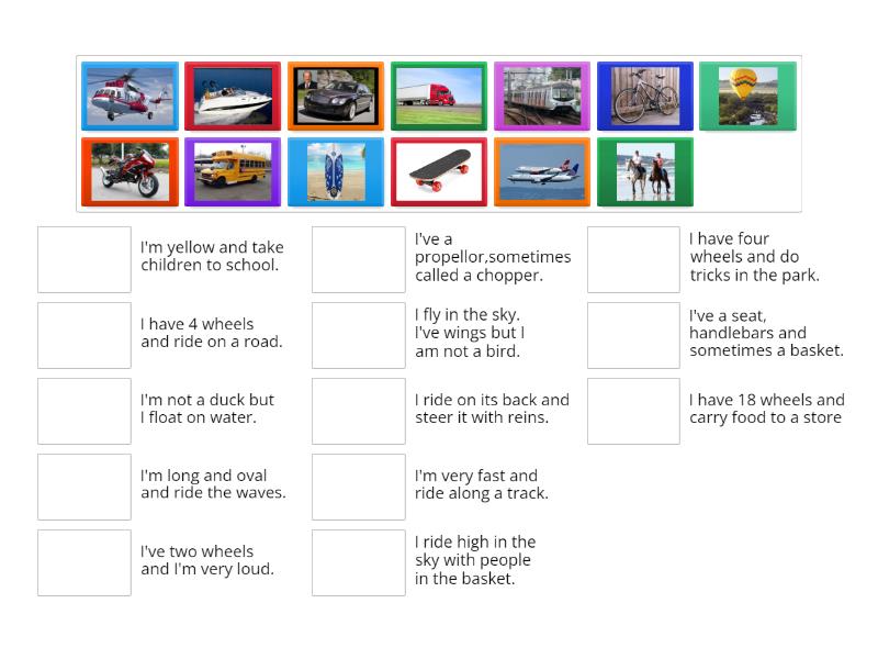 Transportation - Match up