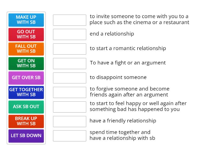 Phrasal verbs - Relationships - Match up
