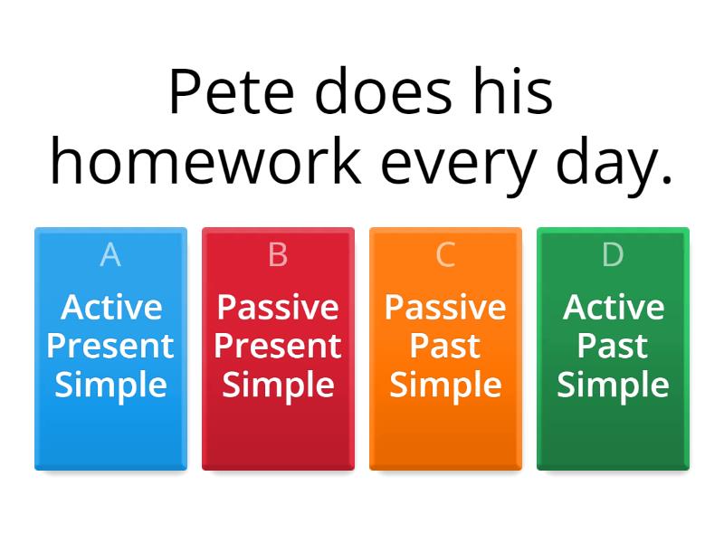 Active or Passive - Present Simple & Past Simple rahma - Quiz