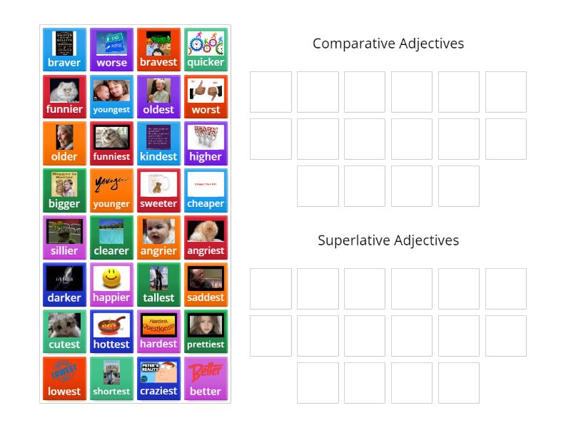 Comparative and Superlative Adjectives - Group sort