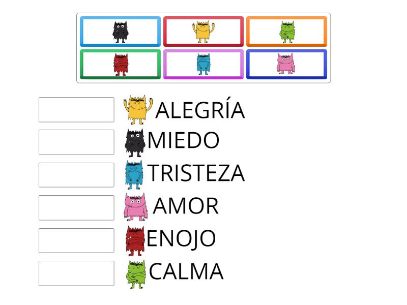 IDENTIFICA LAS EMOCIONES SEGÚN SU NOMBRE Y COLOR - Eşleştir