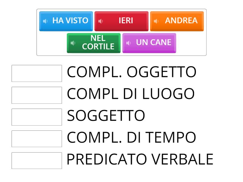 COMPITO - ANALISI LOGICA (COMPLEMENTI) - Match up