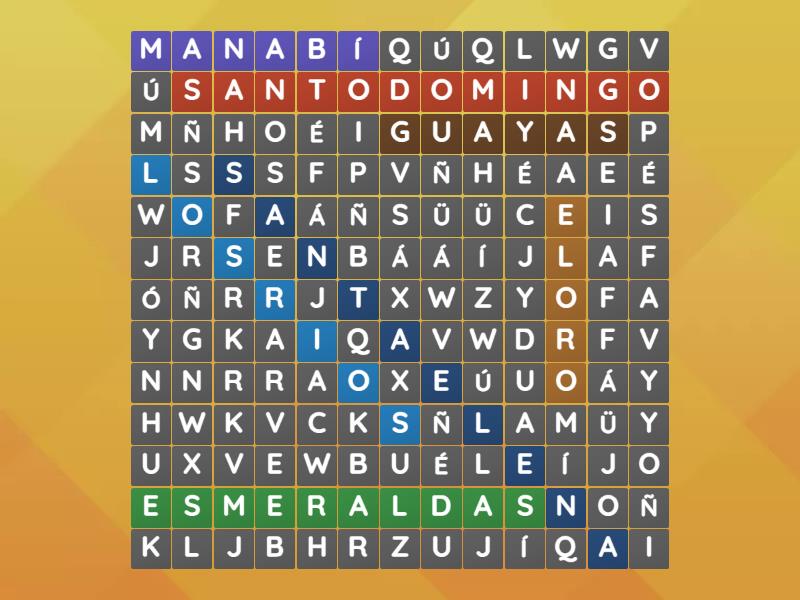 Provincias de la Costa - Sopa de letras