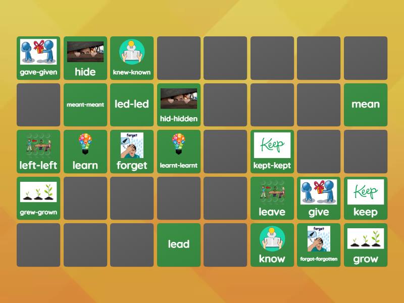 irregular verbs 'keep' 'swim' - Matching pairs