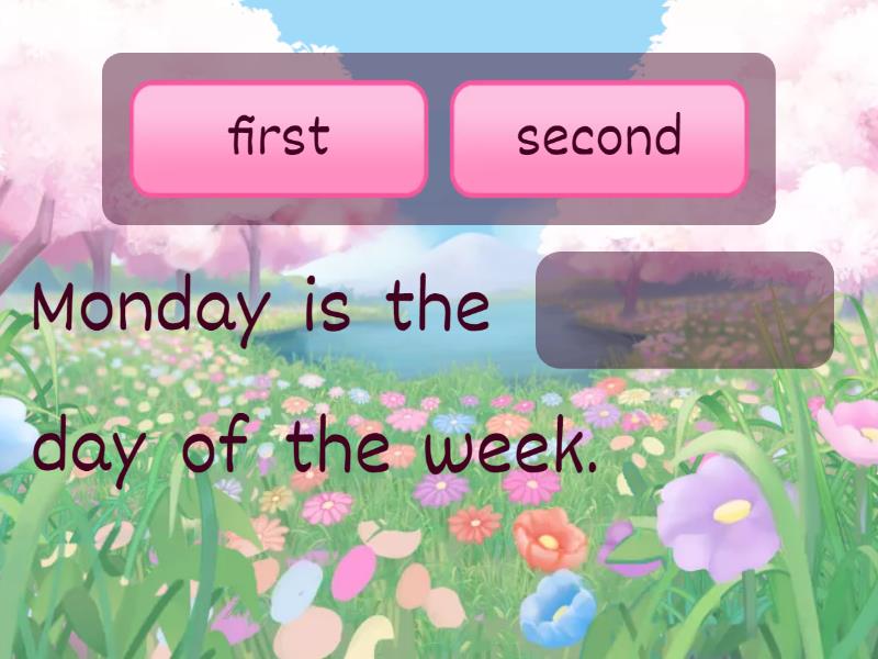ordinal numbers - Complete the sentence
