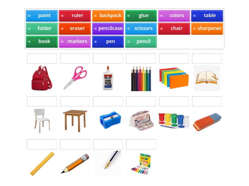 Classroom objects - Match up